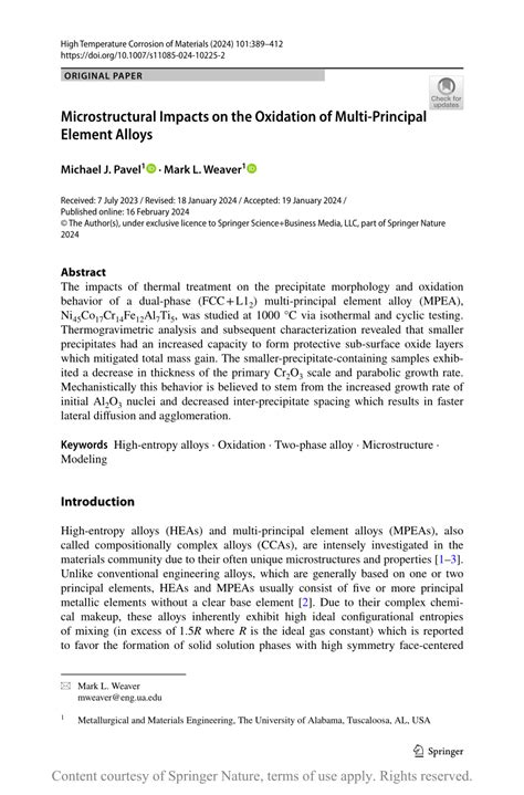 Microstructural Impacts On The Oxidation Of Multi Principal Element Alloys