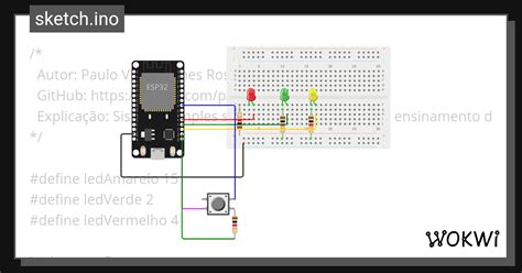 Esp32 Semáforo Simples Wokwi Esp32 Stm32 Arduino Simulator