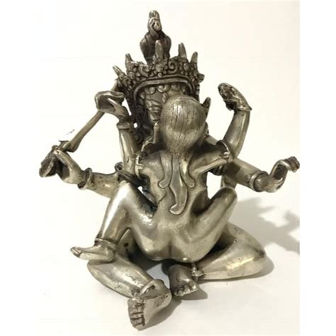 Antique Tibetan Silver Erotic Chinese Buddhas Having Sex