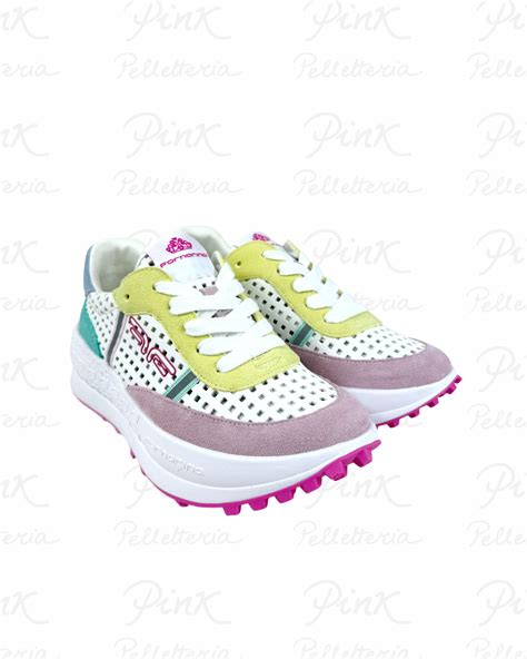Fornarina Double Run Sneaker Traforata Old Multi Pink Pink Pelletteria
