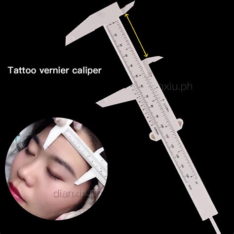 Eyebrow Guide Ruler Double Scale Sliding Tattoo Measuring Ruler Vernier