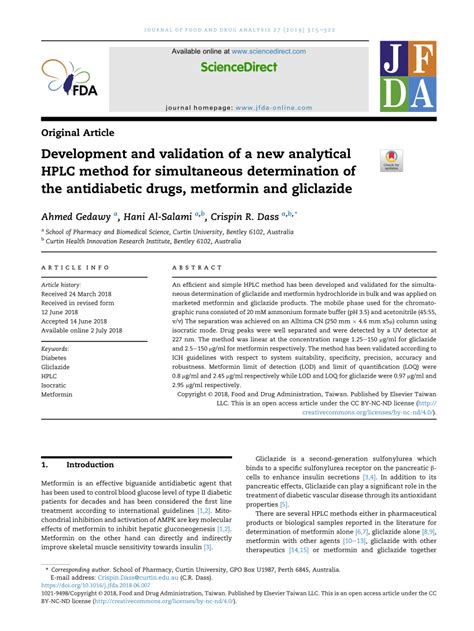 Pdf Development And Validation Of A New Analytical Hplc Method For Simultaneous Determination
