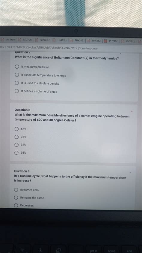 Question 7 What Is The Significance Of Boltzmann Constant K In Thermody