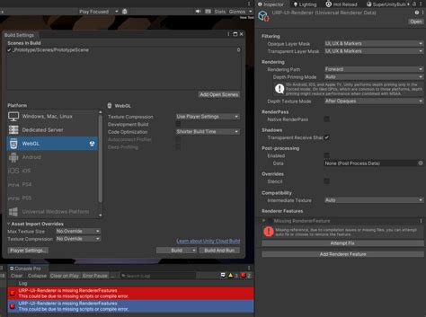 switching platform to webgl breaks urp render feature shapes