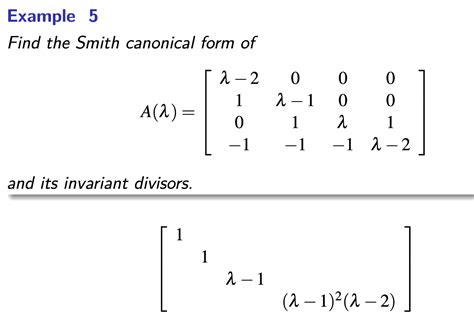 Solved Example 5find The Smith Canonical Form