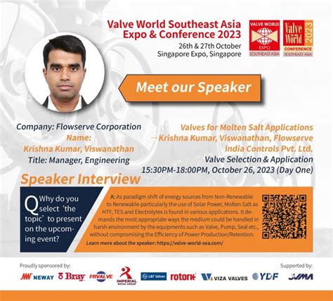 Meet Our Speaker Krishna Kumar Viswanathan From Flowserve Corporation