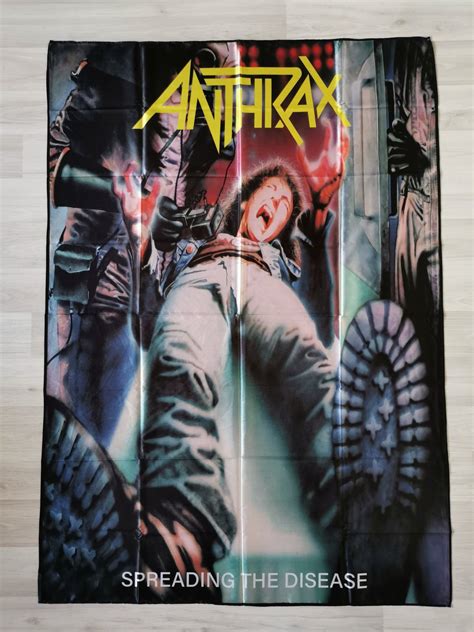 Anthrax Spreading The Disease Flag Thrash Metal Cloth Poster Slayer
