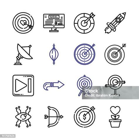 대상 아이콘 선 아이콘으로 설정합니다 현대적인 얇은 라인 스타일 웹 및 모바일 아이콘에 적합합니다 벡터 일러스트 레이 션 Eps 10 Theatrical