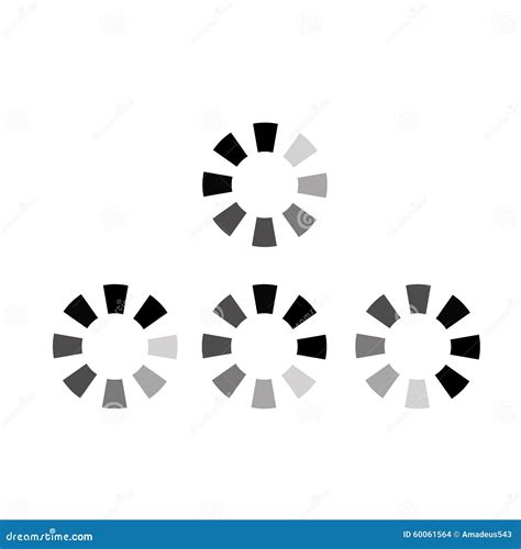 segmented preloader buffer shape or progress indicator stock vector illustration of
