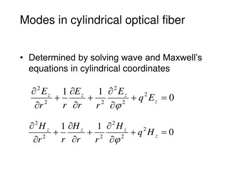 Ppt Ee 230 Optical Fiber Communication Lecture 3 Waveguide Fiber Modes Powerpoint