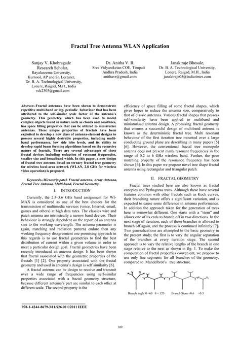 Pdf Fractal Tree Antenna Wlan Application