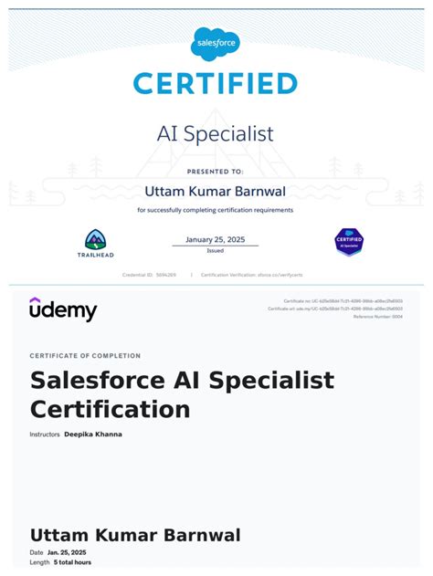 Thrilled To Share That I Have Earned The Salesforce Ai Specialist
