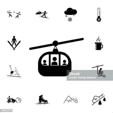 스키 케이블 리프트 스키 및 겨울 스포츠 아이콘 아이콘 요소 크리스마스 또는 새 해 아이콘의 집합입니다 겨울 시간 프리미엄 품질 그래픽 디자인 컬렉션 아이콘 웹사이트 웹