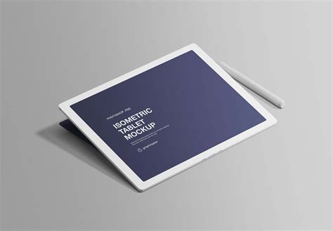 Free Isometric Tablet Mockup Psd