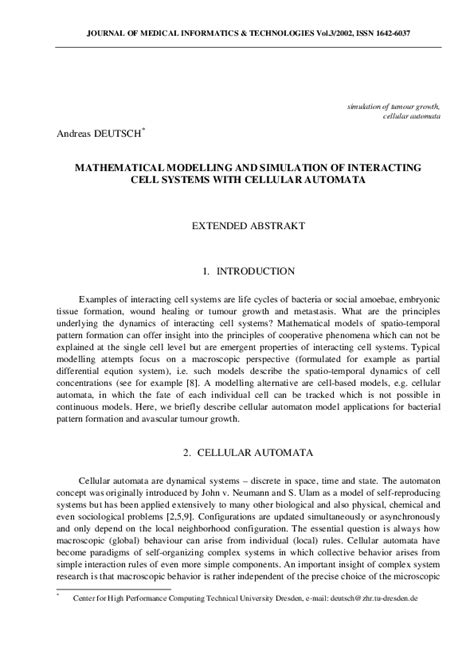 pdf mathematical modelling and simulation of interacting cell systems
