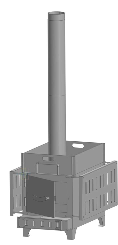Печь для походной бани - Чертежи, 3D Модели, Проекты, Бани, Моделизм ...