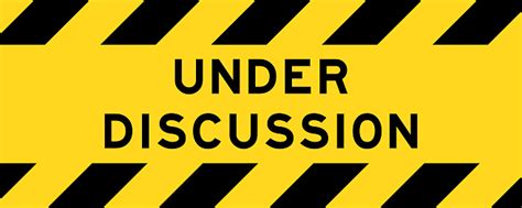 토론중인 단어가있는 줄 줄무늬 레이블 배너가있는 노란색과 검은 색 결정에 대한 스톡 벡터 아트 및 기타 이미지 결정 공유