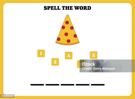 단어의 철자를 입력합니다 유치원 또는 초등학생을 위한 교육용 맞춤법 게임 0명에 대한 스톡 벡터 아트 및 기타 이미지 0명