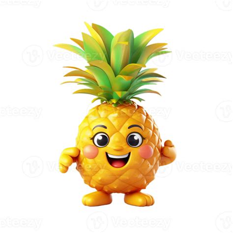 Ai Generated 3d Cute Pineapple Mascot 35779015 Png