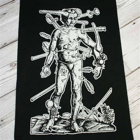 Skeleton Back Patch Black Metal Back Patch Goth Backpatch Etsy