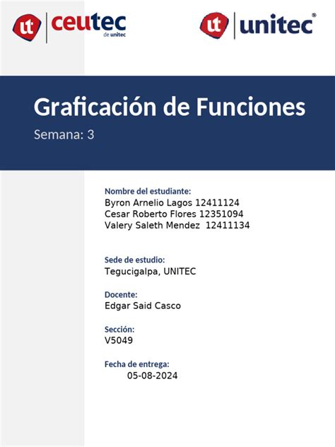 Graficacion De Funciones Grupo 4 Pdf
