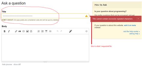 Should We Implement Repeated Characters Validation In Question Title