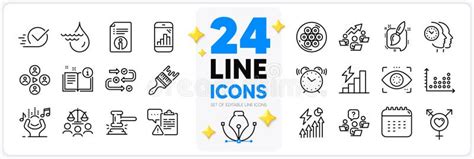 Icons Set Of Manual Time Management And Graph Phone Line Icons For