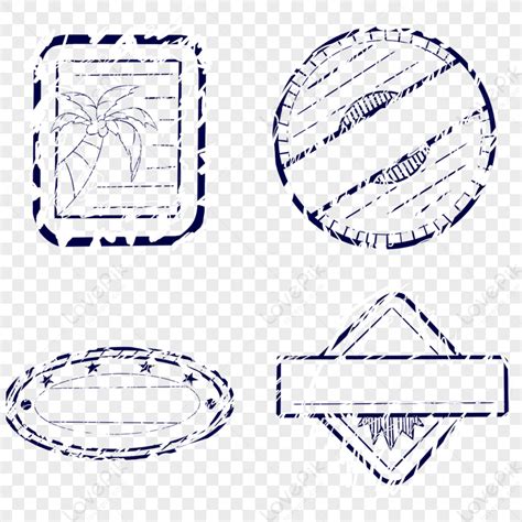 우표 일러스트 편지 인장 레트로 푸른 Png 일러스트 무료 다운로드 Lovepik
