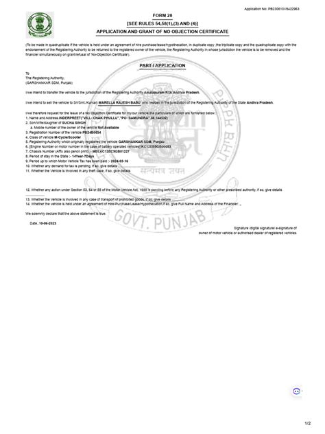 Form 28 Pdf Vehicles Government