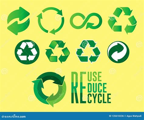 Set Of Reduce Reuse Recycle Concept Editorial Photo Illustration Of Element Graphic 135610236