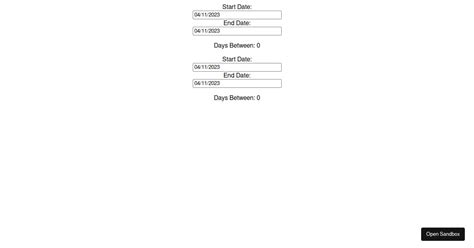 Calculate Days Between 2 Dates Codesandbox