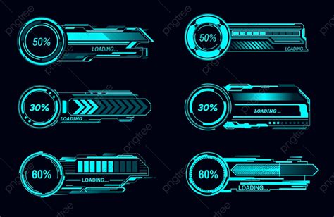 Sci Fi Interface Vector Png Images Hud Futuristic Vector Loading Bars Sci Fi Game User