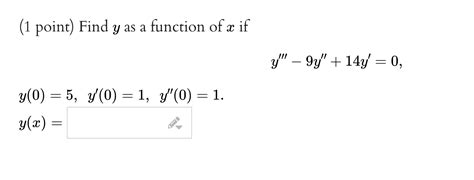 Solved Point Find Y As A Function Of X If Chegg Com