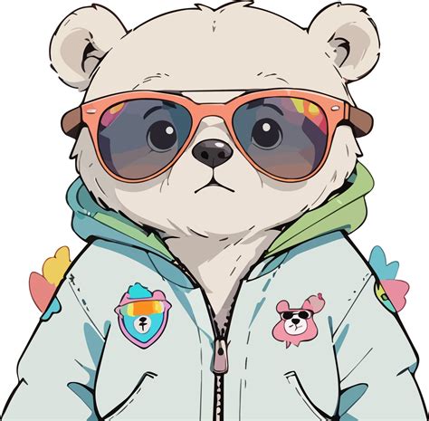 Cool Bear With Jacket And Sunglasses Isolated 60241396 Png
