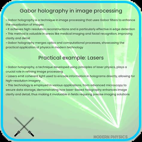 gabor holography optics image enhancement and analysis