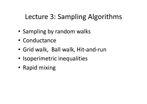 High Dimensional Sampling Algorithms Santosh Vempala Mlss 2012 Kyoto Slides