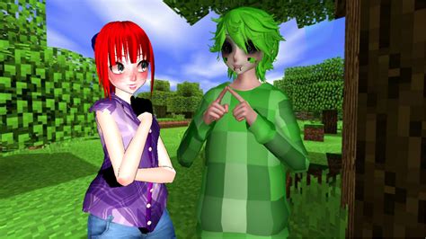 Mmd Minecraft Oc And My Friend Creeper By Zbrukdarlene666 On Deviantart