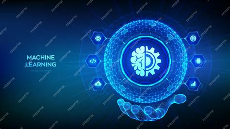 Premium Vector Machine Learning Ai Artificial Intelligence Big Data Neural Network Sphere With