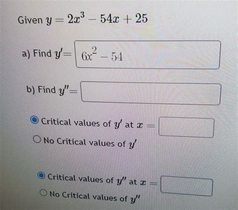 Solved Given Y X X A Fir B Find Y Critical Chegg Com