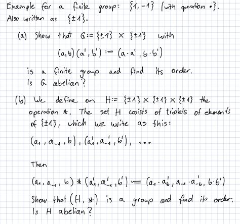 Solved Example For A Finite Group With Operation Chegg Com