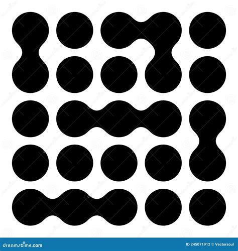 Metaball Connected Dots Circles Pattern Texture Element Stock Vector