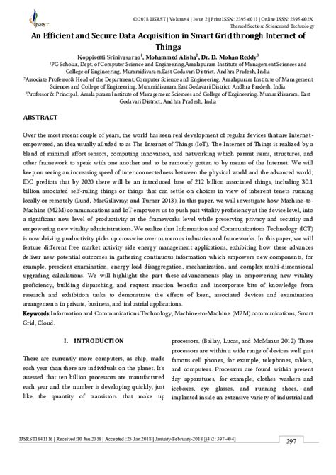 Pdf An Efficient And Secure Data Acquisition In Smart Grid Through Internet Of Things