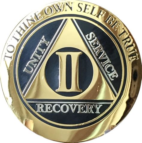 30 Year Aa Medallion Elegant Black Gold Silver Bi Plate