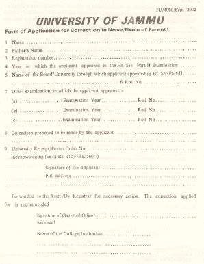 Fillable Online Form Of Application For Correction Fax Email Print PdfFiller