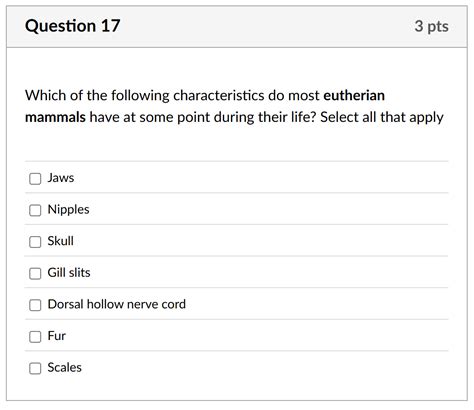 Solved Question 17which Of The Following Characteristics Do