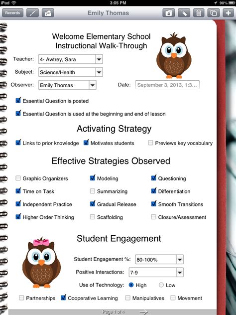 School Uses Tablet For Teacher Evaluation Formconnections