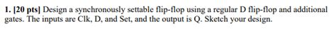 Solved 1 20 Pts Design A Synchronously Settable Flip