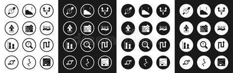 Set Arrow Graph Chart Diagram Percent Up Arrow Location Financial