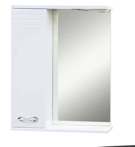 Шкаф зеркальный Emmy РИО 50 см с подсветкой левый ️ купить по цене 5410 ₽ шт в Санкт Петербурге