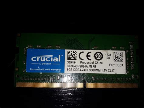 crucial 8gb ddr4 2400 sodimm ram memorija za laptope 8 gb